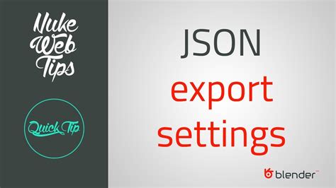 Quicktip No2 Blender Threejs Json Exporter Settings Youtube