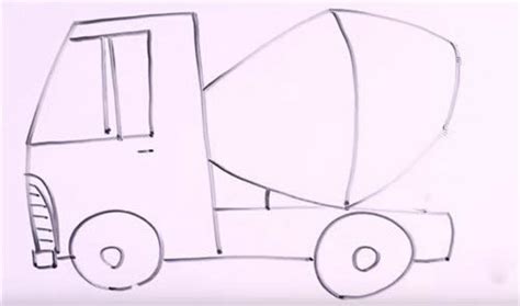 简单的搅拌车简笔画步骤图解教程 毛毛简笔画