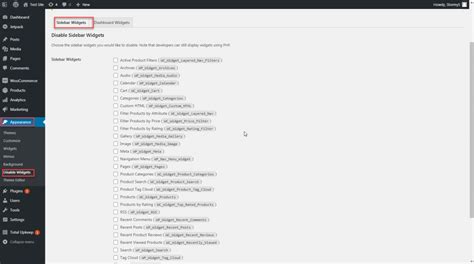 Deactivating And Disabling Widgets In Wordpress