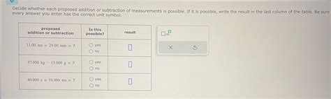 Solved Decide Whether Each Proposed Addition Or Subtraction Chegg
