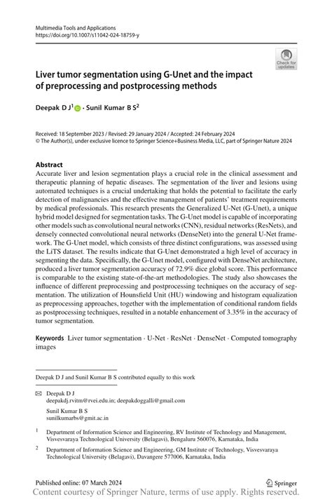 Liver Tumor Segmentation Using G Unet And The Impact Of Preprocessing