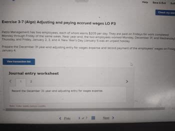 Answered Exercise Algo Adjusting And Bartleby