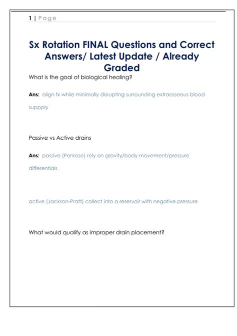 sx rotation final questions and correct answers latest update
