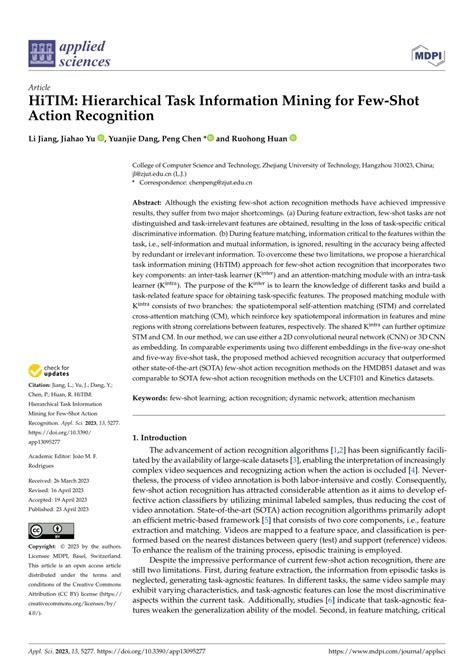 Pdf Hitim Hierarchical Task Information Mining For Few Shot Action