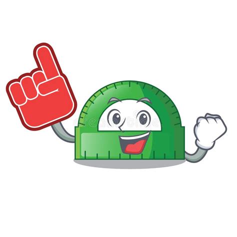 Foam Finger Protractor Isolated In The A Cartoons Stock Vector Illustration Of Cilider