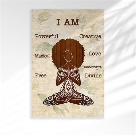 Black Girl Meditation Yoga Poster Melanin Attire Shop