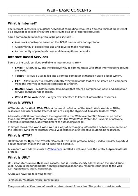 Web Basic Concepts Sssssssssssssss Tutorialspointwebdevelopers