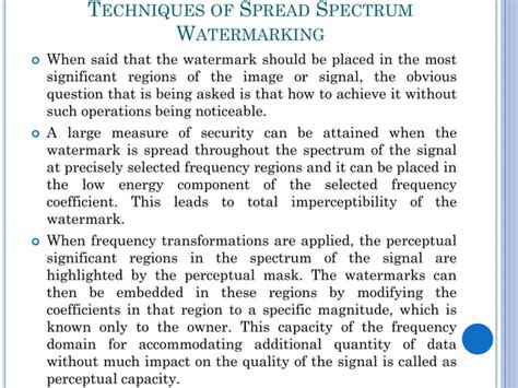 Spread Spectrum Watermarking Seminar Ppt