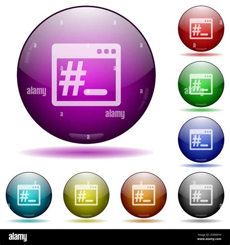 Set Of Color Linux Root Terminal Glass Sphere Buttons With Shadows Stock Vector Image Art Alamy