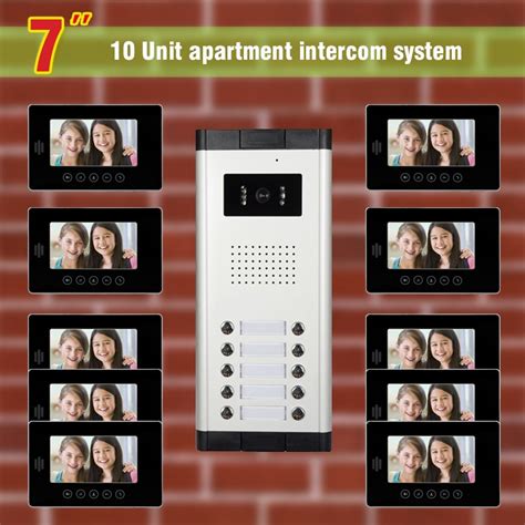 Units Apartment Video Intercom System Video Door Phone Intercom Doorbell Kit For Apartment