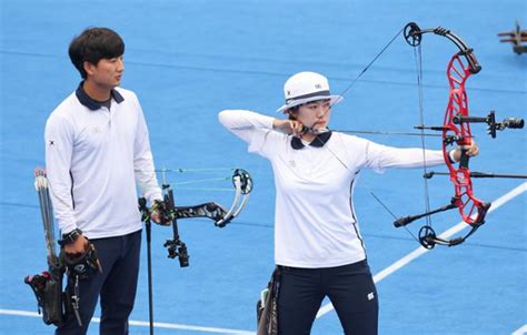 주재훈 소채원 양궁 컴파운드 혼성전 은메달 한국일보