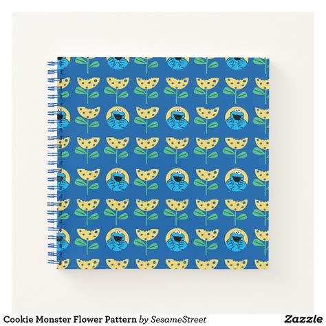 Cookie Monster Flower Pattern Notebook Monster Cookies Pattern
