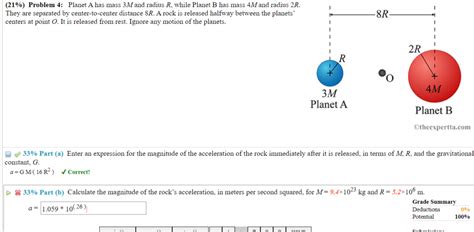 solved 21 problem 4 planet a has mass 3m and radius r