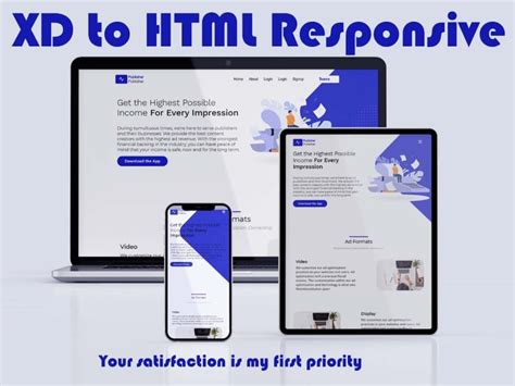 A Fantastic Responsive Html Template From Adobexd Upwork