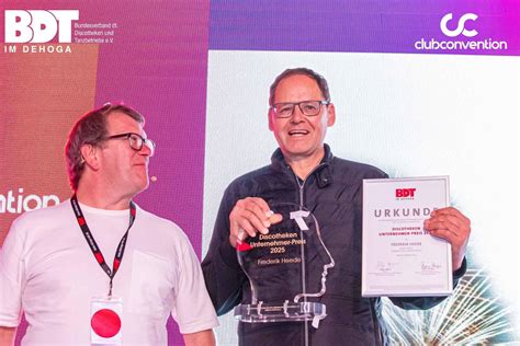 Discotheken Unternehmerpreis 2025 Geht An Frederik Heede Vom Alando