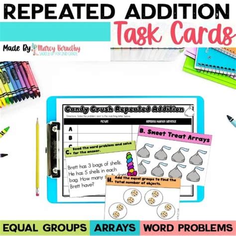 Repeated Addition Task Cards Equal Groups And Arrays Multiplication