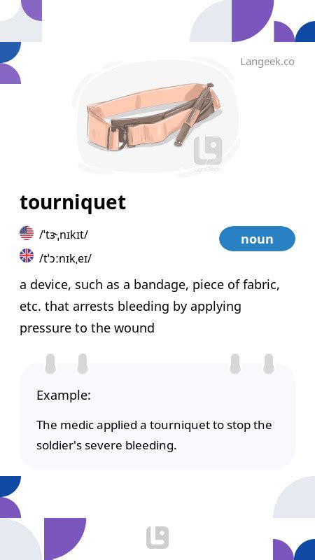 Definition And Meaning Of Tourniquet Langeek