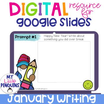 Google Slides January Writing Prompts Distance Learning TPT
