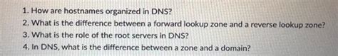 Solved 1 How Are Hostnames Organized In Dns 2 What Is The