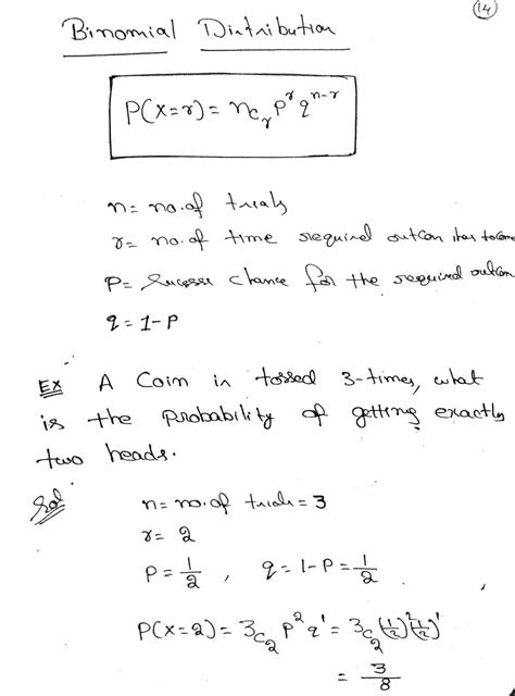 Binomial Distribution Hand Written Notes In  Format