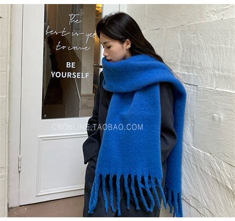 网红流苏马海毛柔软围巾女秋冬天韩版ins加长加厚保暖仿羊绒围脖 阿里巴巴