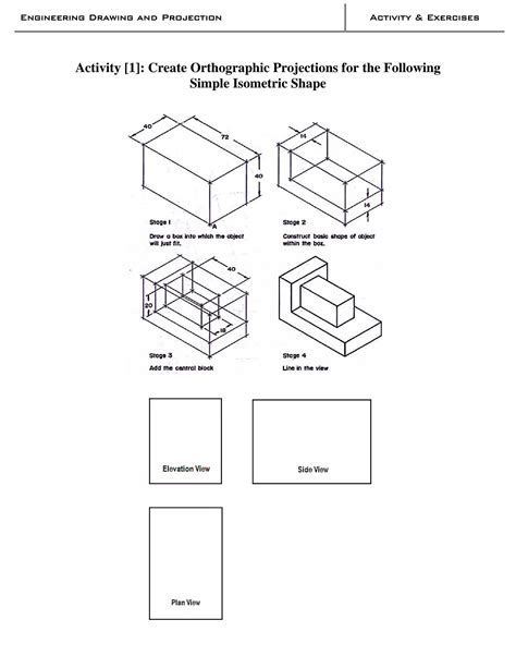 SOLUTION Engineering Drawing Orthographic Projections Activity Exercises Studypool