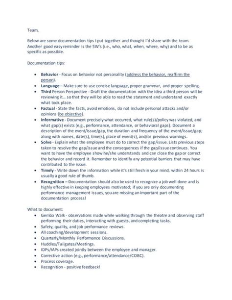 Performance Management Documentation Tips Pdf