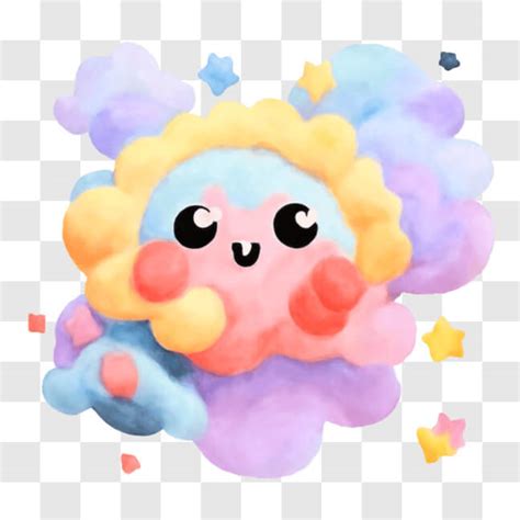 Descarga Lindo Personaje De Dibujos Animados En Nubes Y Estrellas Pngs En L Nea Creative Fabrica