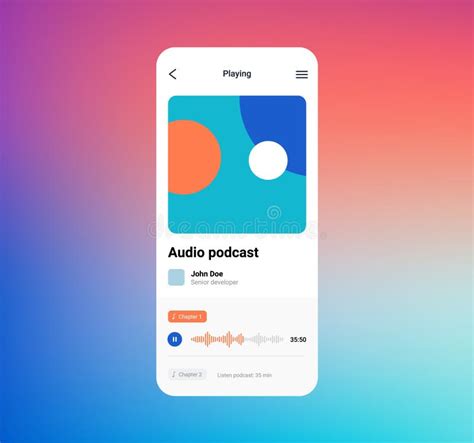 Podcast Player Interface With Microphone Sound Wave Loading Progress