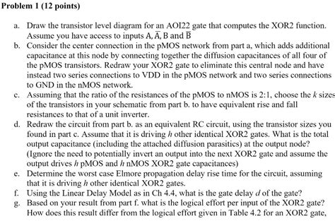 Problem Points A Draw The Transistor Level Chegg Com