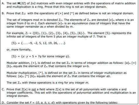 The Set M2z Of 2x2 Matrices With Even Integer Entries With The Operations Of Matrix Addition And