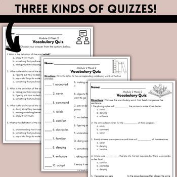 HMH Into Reading BUNDLE Module Vocabulary Practice Pages And Quiz Gr