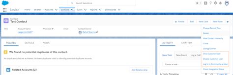 Community Manage External User Button From Lightning Experience