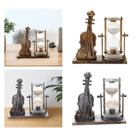 Badu Bg Пясъчен часовник цигулка скулптура ретро пясъчен часовник декоративен изящен за