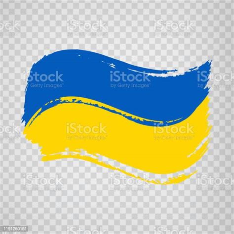 브러시 스트로크에서 우크라이나의 국기입니다 웹 사이트 디자인 로고 응용 프로그램 Ui에 대한 투명 배경에 우크라이나의 국기 유럽 벡터 일러스트 레이션 Eps10 0명에 대한