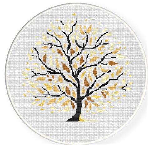 Love Tree Fall Cross Stitch Pattern
