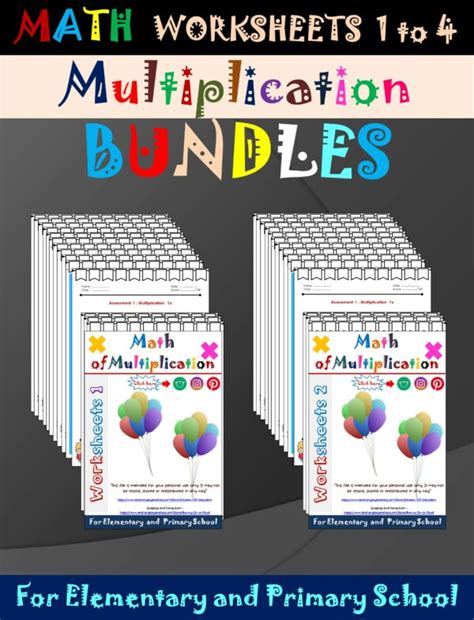 Math Multiplication Part 1 To 4 Bundles Multiplication Worksheets