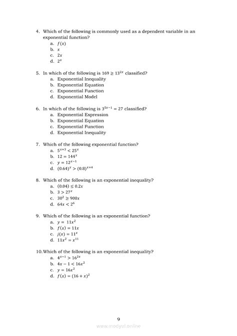 General Mathematics Module 18 Solving Exponential Equations And Inequalities Shs Modules