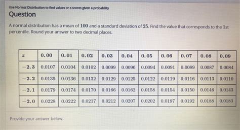 Solved Use Normal Distribution To Find Values Or 2 Scores