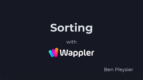 Sorting Items Videos Wappler Community