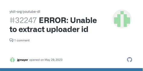 ERROR Unable To Extract Uploader Id Issue Ytdl Org Youtube Dl GitHub