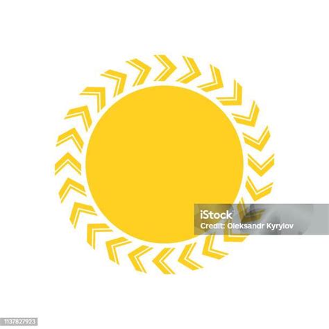 노란색 태양 버스트 아이콘 또는 로고 현대 간단한 평평한 햇빛 기호입니다 비즈니스 인터넷 개념입니다 유행 벡터 여름 상징입니다 로고 벡터 일러스트 레이 션 흰색 배경에