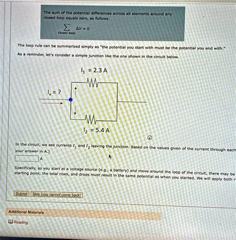 Solved Texts The Sum Of The Potential Differences Across All Elements