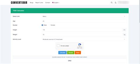 Online Tdee Calculator Tdee Calculator To Lose Weight Convertidor