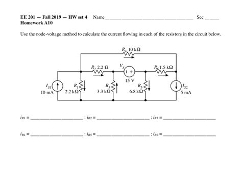 solved fall 2019 hw set 4 name ee 201 sec homework a10 use