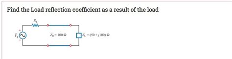 solved find the load reflection coefficient as a result of
