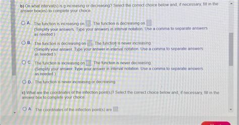 Solved For The Following Function A Give The Coordinates Chegg