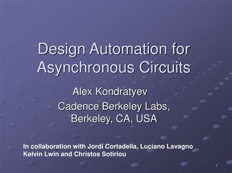 Ppt Design Automation For Asynchronous Circuits Powerpoint Presentation Id9459559