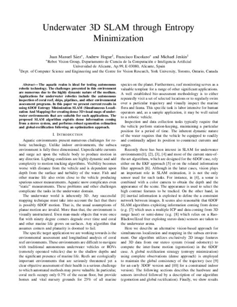 pdf underwater 3d slam through entropy minimization