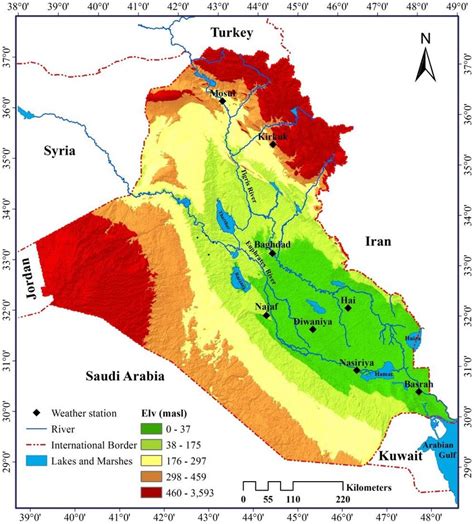 Physical Map Of Iraq